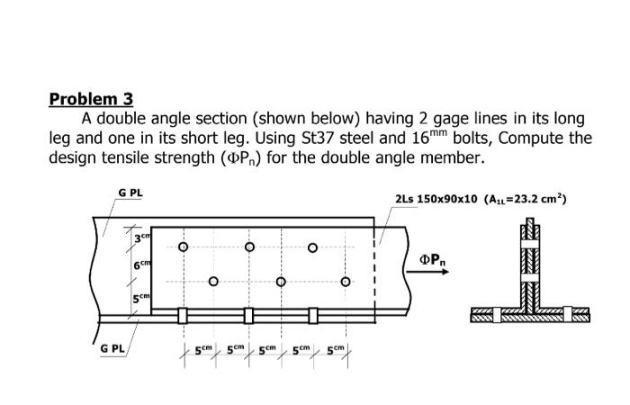 Solved Problem 3 A double angle section (shown below) having | Chegg.com