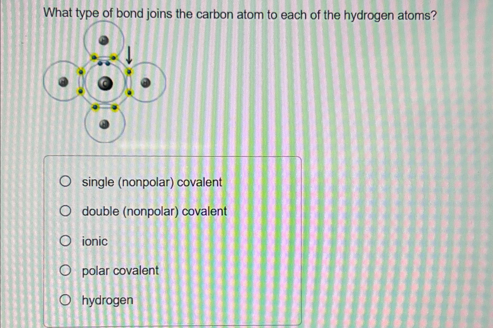 Solved What type of bond joins the carbon atom to each of | Chegg.com