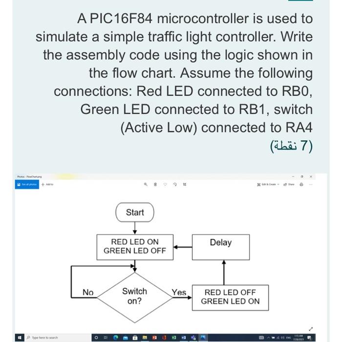 Solved A PIC16F84 microcontroller is used to simulate a | Chegg.com