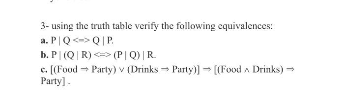 Solved 3- using the truth table verify the following | Chegg.com