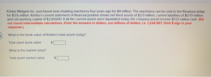 Solved Kimbo Widgets Inc. purchased new cloaking machinery | Chegg.com