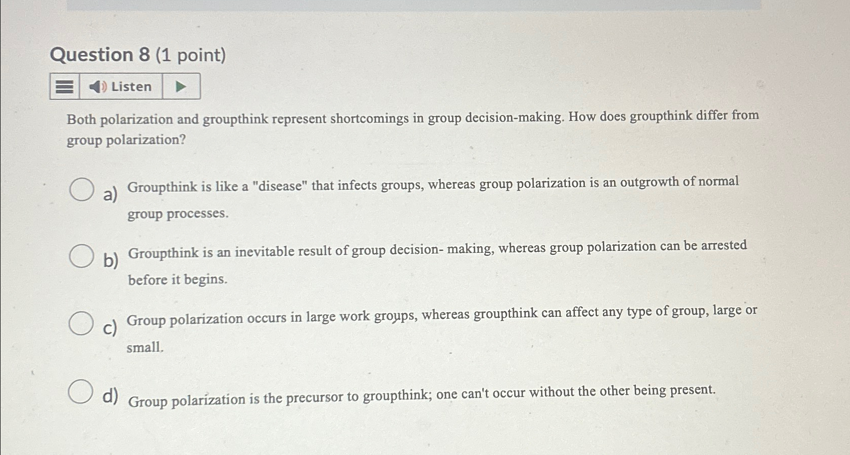 Solved Question 8 (1 ﻿point)ListenBoth polarization and | Chegg.com