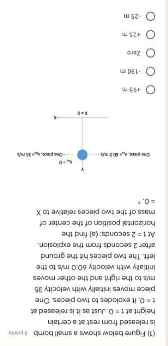 Solved (1) Figure below shows a small bomb 3 points is | Chegg.com