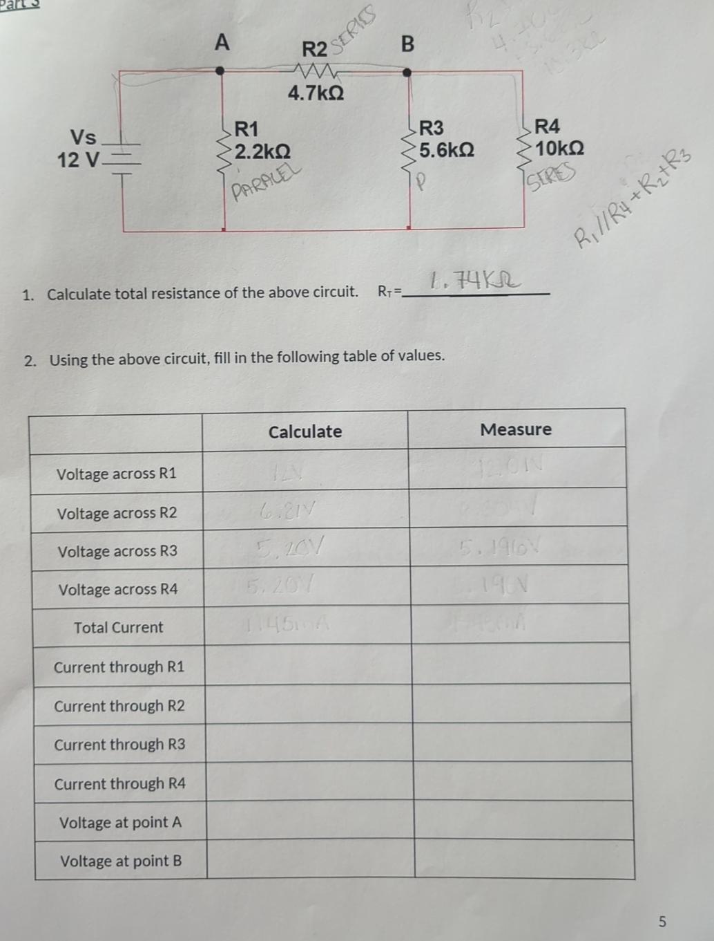 Solved Calculate total resistance of the above circuit. | Chegg.com