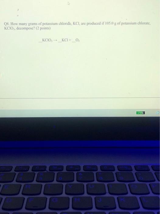 Solved Q8. How many grams of potassium chloride, KCI, are | Chegg.com