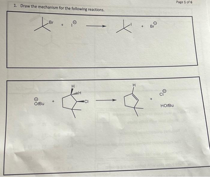 Solved 1. Draw the mechanism for the following reactions. | Chegg.com