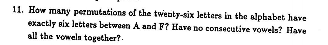 Solved 1. How many permutations of the twenty-six letters in | Chegg.com