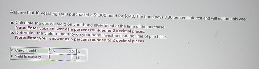 Solved Assume that 10 ﻿years ago you purchased a $1,000 | Chegg.com