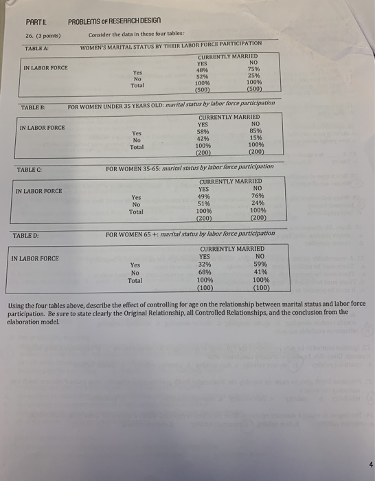 Solved PARTIL PROBLEMS OF RESEARCH DESIGN 26. (3 points) | Chegg.com