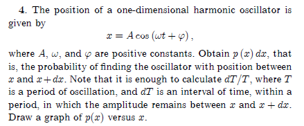 Solved The position of a one-dimensional harmonic oscillator | Chegg.com