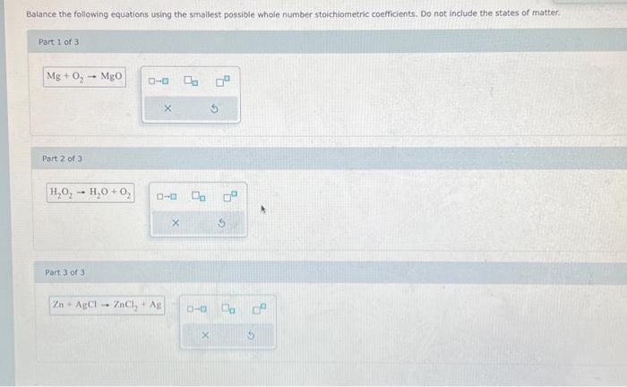 Solved Balance the foliowing equations using the smallest | Chegg.com