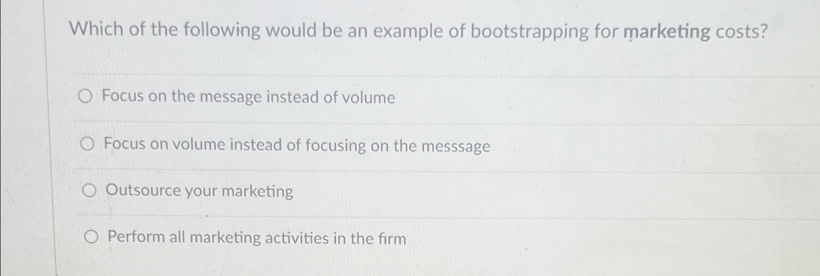 Solved Which of the following would be an example of | Chegg.com
