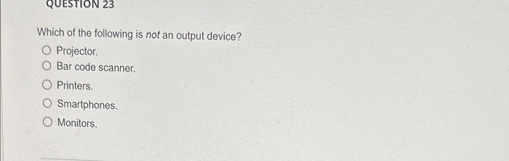 Solved Which of the following is not an output | Chegg.com