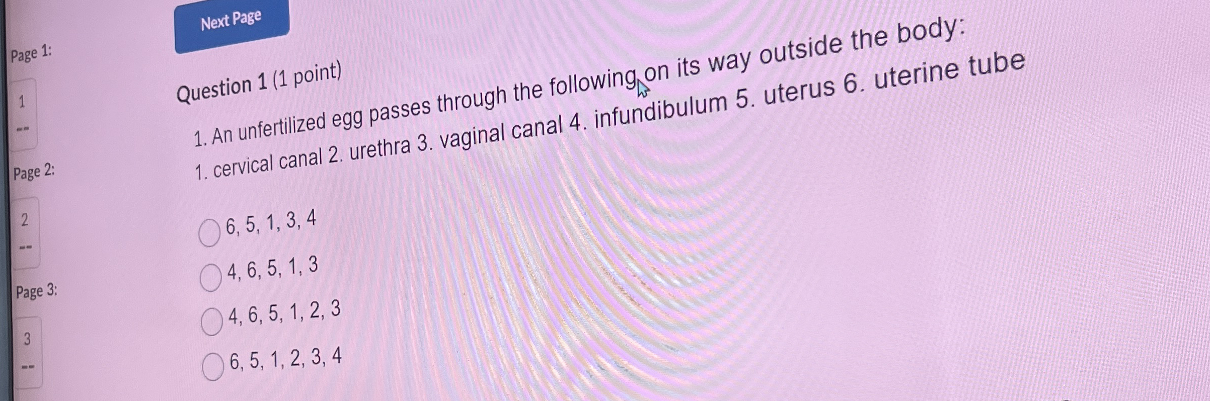 Solved Question 1 1 ﻿pointan Unfertilized Egg Passes 