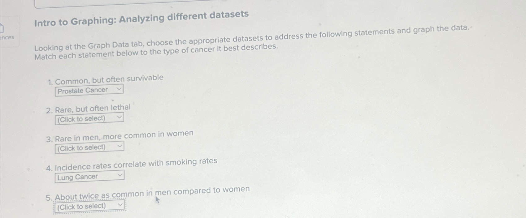 Solved Intro to Graphing: Analyzing different | Chegg.com