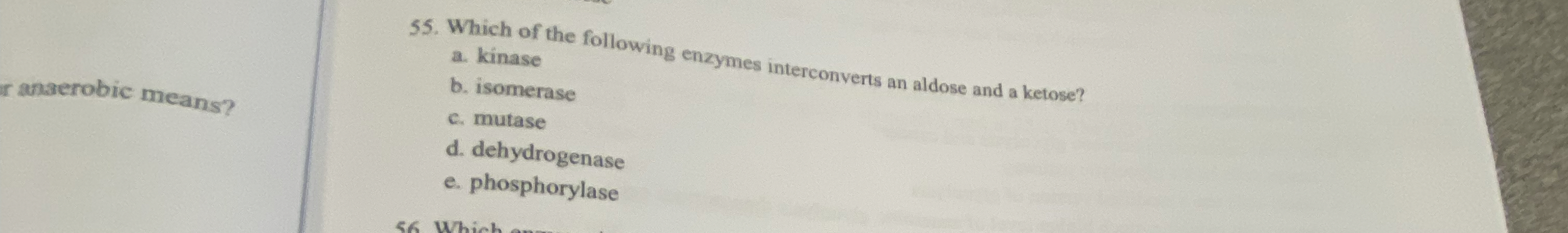 Solved Which of the following enzymes interconverts an | Chegg.com