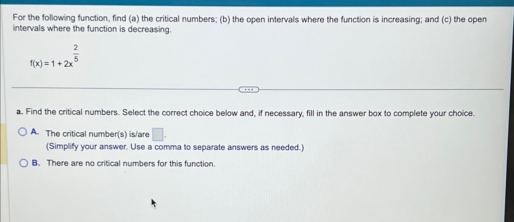 Solved For the following function, find (a) ﻿the critical | Chegg.com