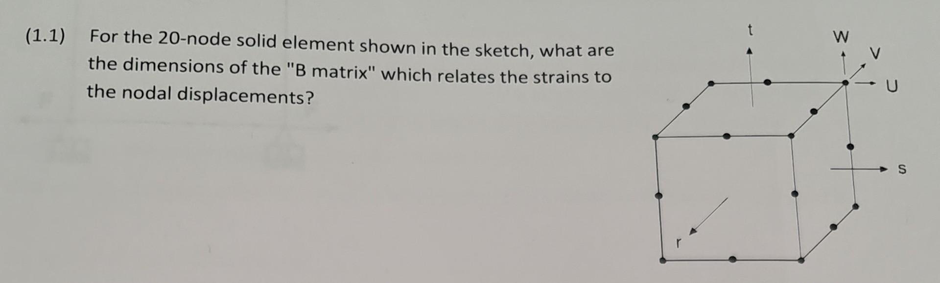 Solved .1) For the 20-node solid element shown in the | Chegg.com