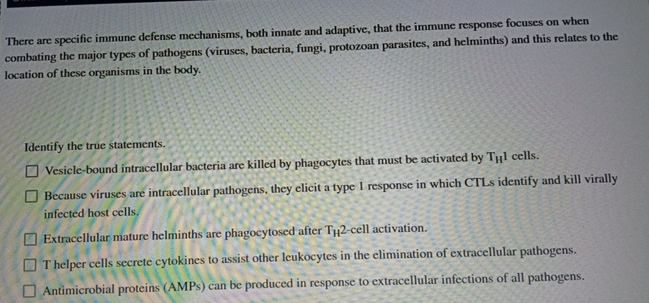 High Quality SOLUTION There are specific immune defense mechanisms, both | Chegg.com