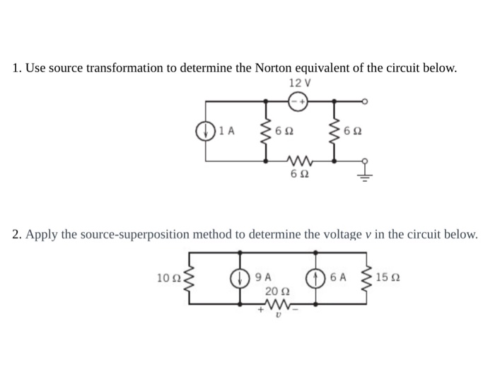 Solved 1. Use source transformation to determine the Norton | Chegg.com