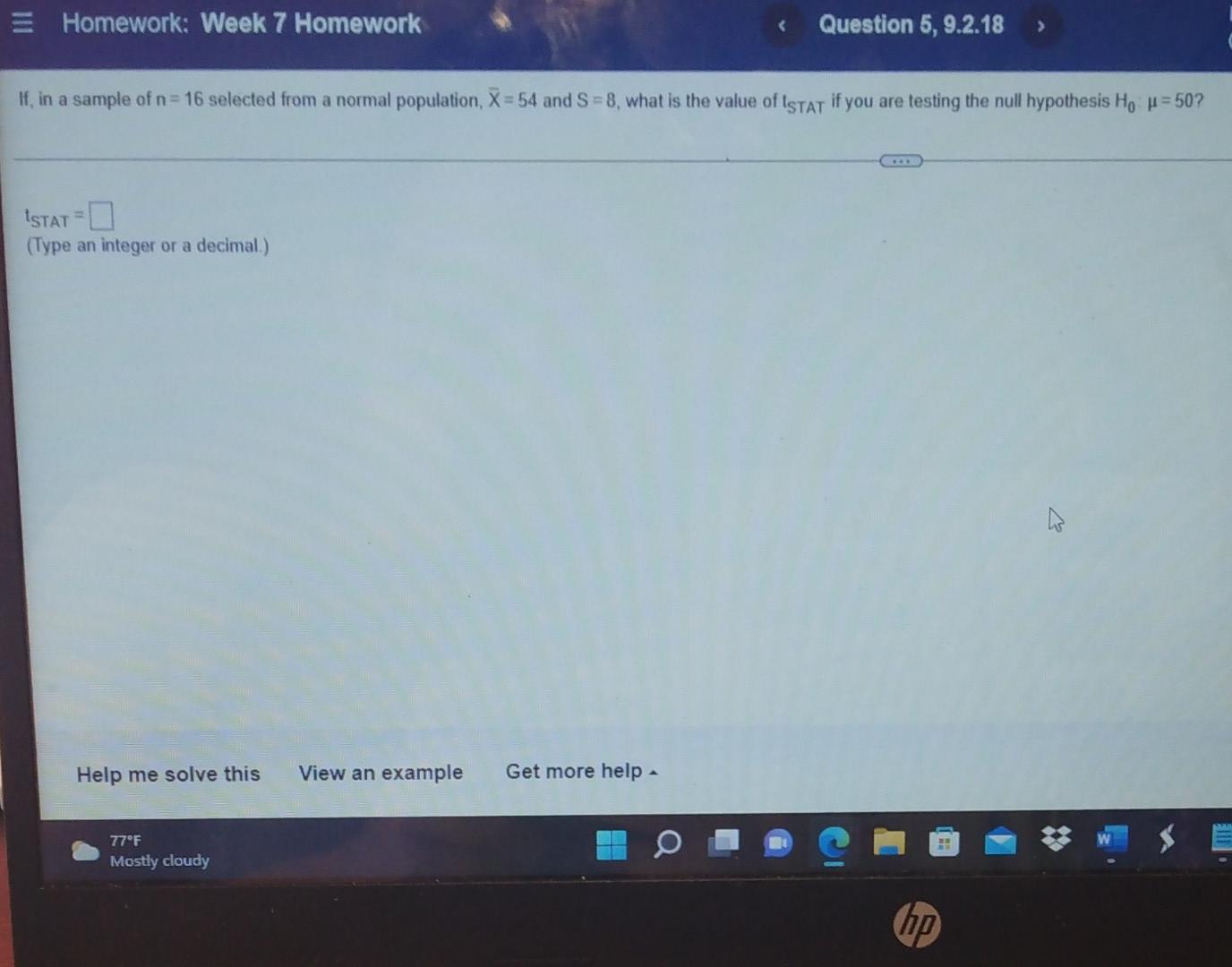 Solved = Homework: Week 7 Homework Question 5, 9.2.18 > 1, | Chegg.com