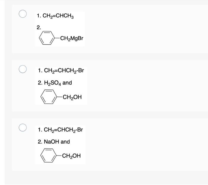 Solved 2. Multiple Choice 1. CH2=CHCH3 1. CH2=CHCH2OH1. | Chegg.com