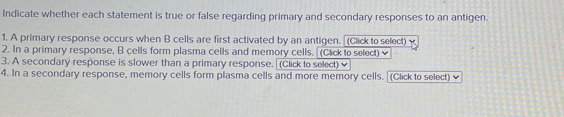 Solved Indicate whether each statement is true or false | Chegg.com