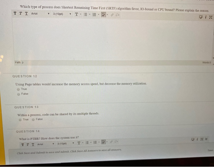 Solved Which type of process does Shortest Remaining Time | Chegg.com