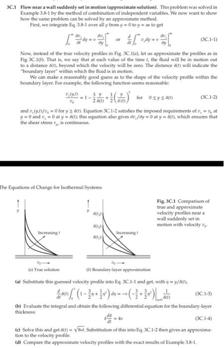 Solved 3C.1 Flow near a wall suddenly set in motion | Chegg.com