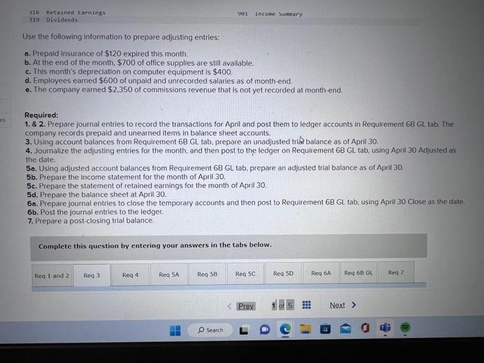Solved Problem 3-5A (Algo) Applying the accounting cycle LO | Chegg.com