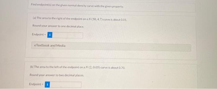 Solved Find endpoints on the given normal density curve with | Chegg.com
