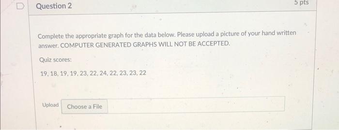 Solved Complete the appropriate graph for the data below. | Chegg.com