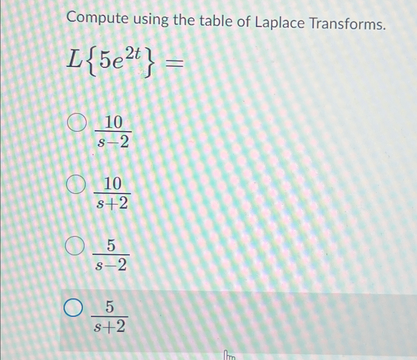 Solved Compute using the table of Laplace | Chegg.com