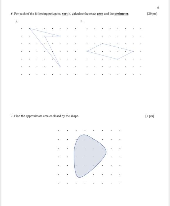 Solved 6. For each of the following polygons, sort it, | Chegg.com