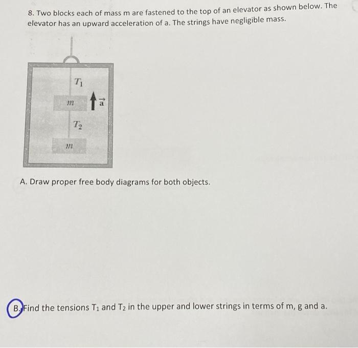 Solved 8. Two blocks each of mass m are fastened to the top | Chegg.com