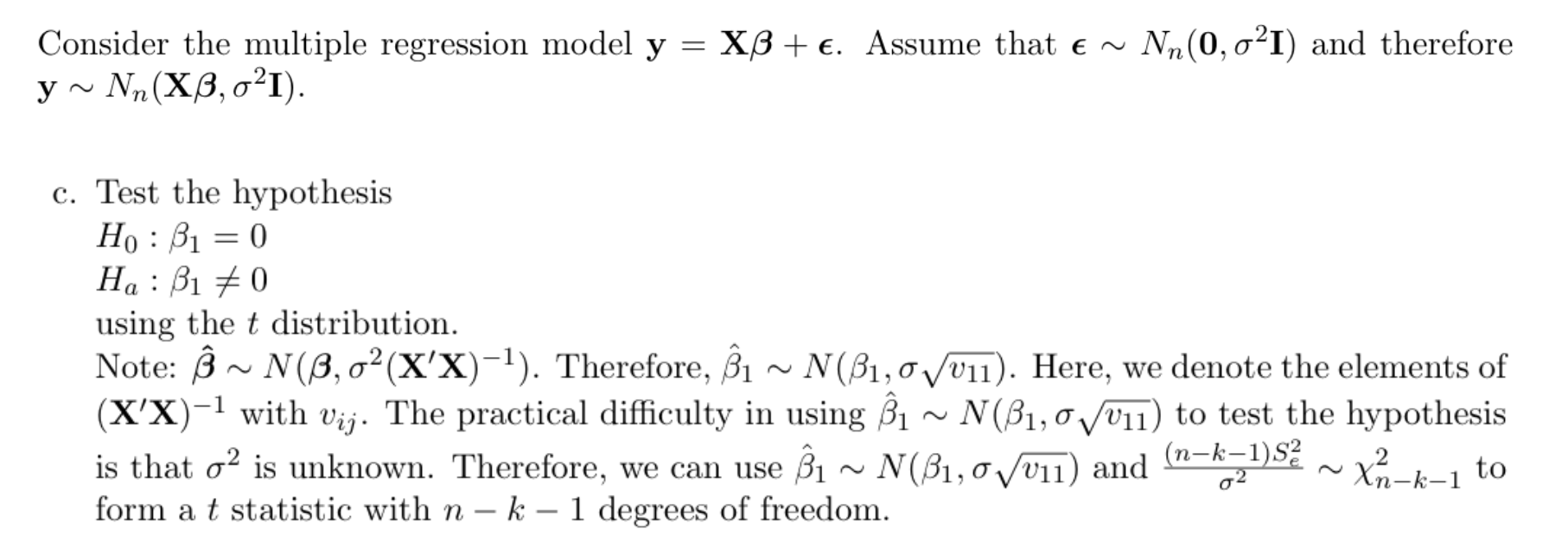 Consider the multiple regression model y=xβ+εlon. | Chegg.com