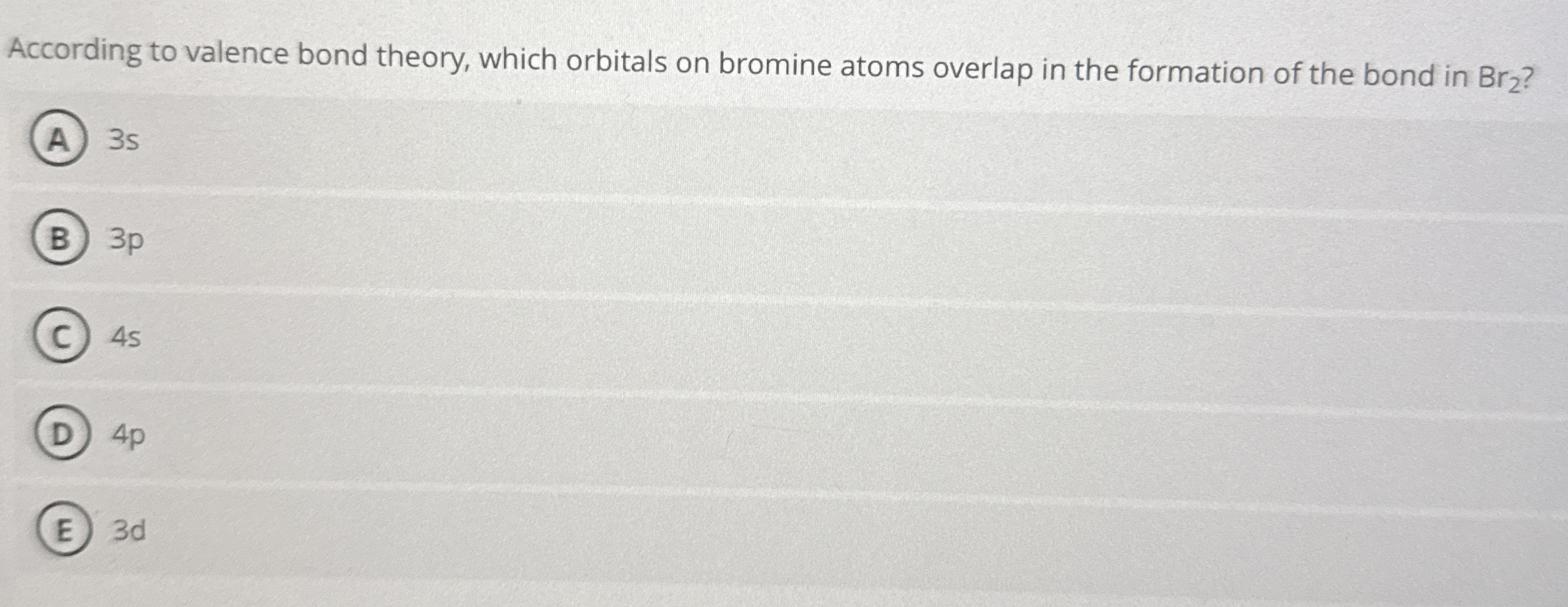 Solved According to valence bond theory, which orbitals on | Chegg.com