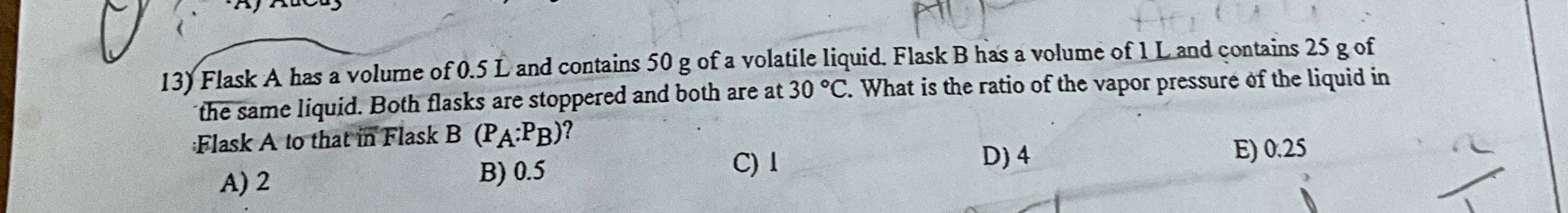 Solved Flask A has a volume of 0.5L ﻿and contains 50g ﻿of a | Chegg.com