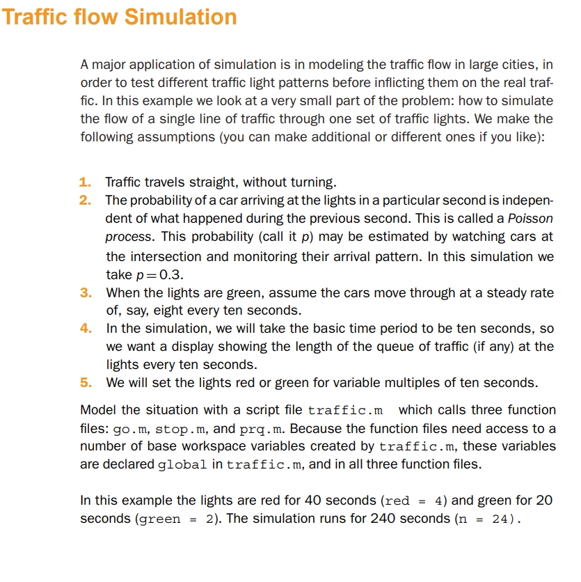 Solved Traffic flow SimulationA major application of | Chegg.com