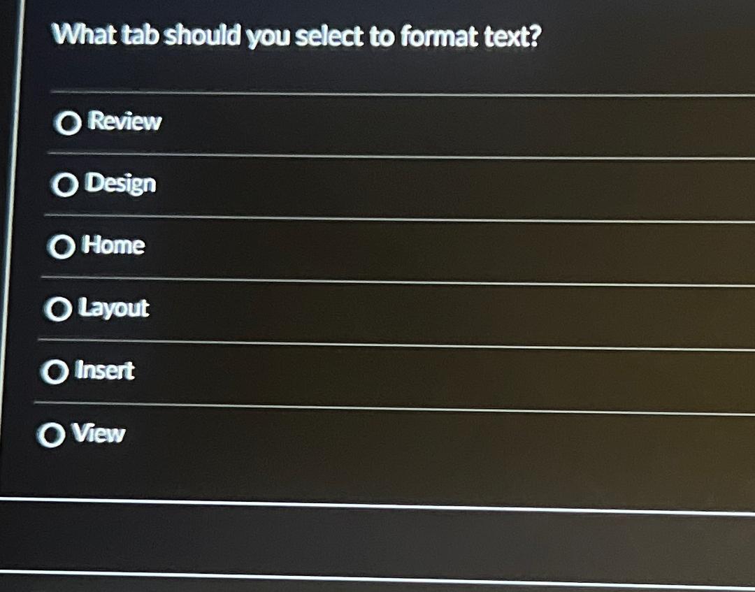 Solved What tab should you select to format | Chegg.com