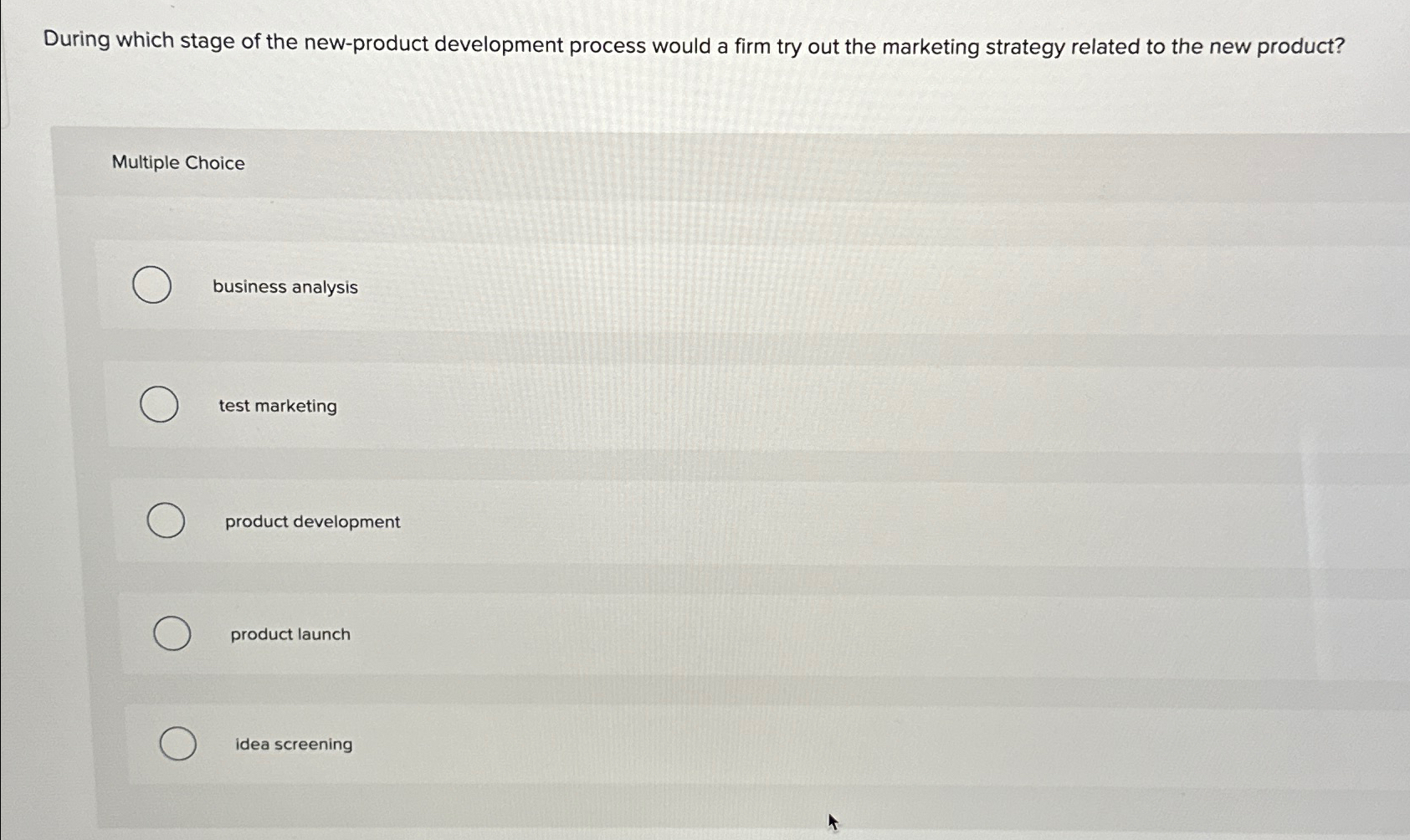 Solved During which stage of the new-product development | Chegg.com