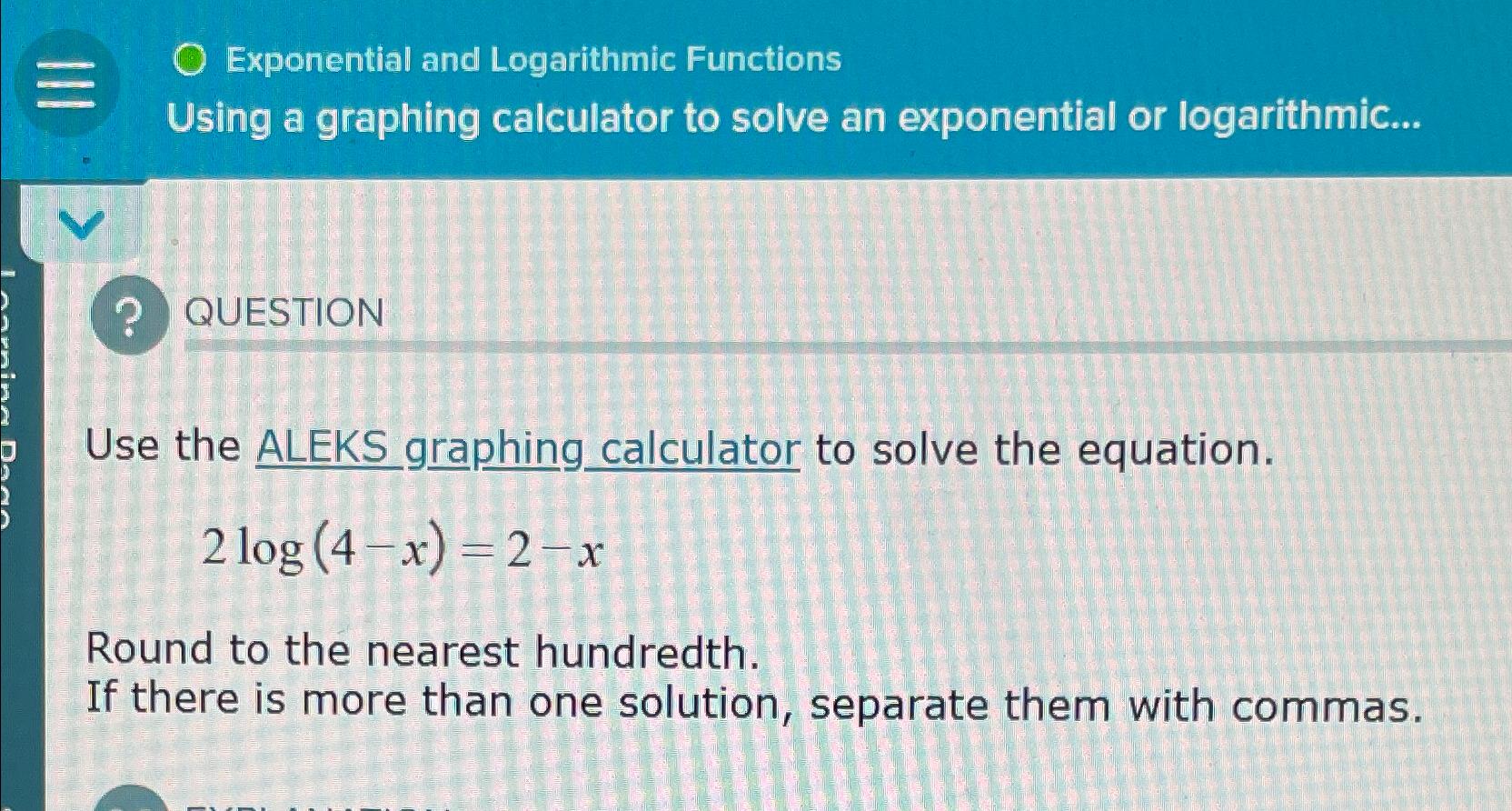Solved Exponential and Logarithmic FunctionsUsing a graphing | Chegg.com