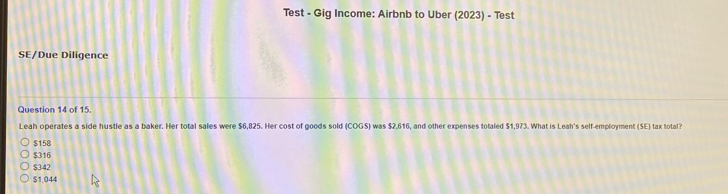 Solved Test - ﻿Gig Income: Airbnb to Uber (2023) - | Chegg.com