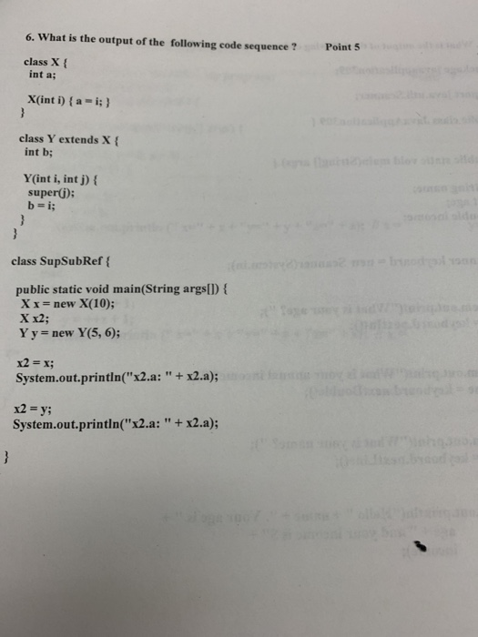 Solved 6. What is the output of the following code sequence? | Chegg.com
