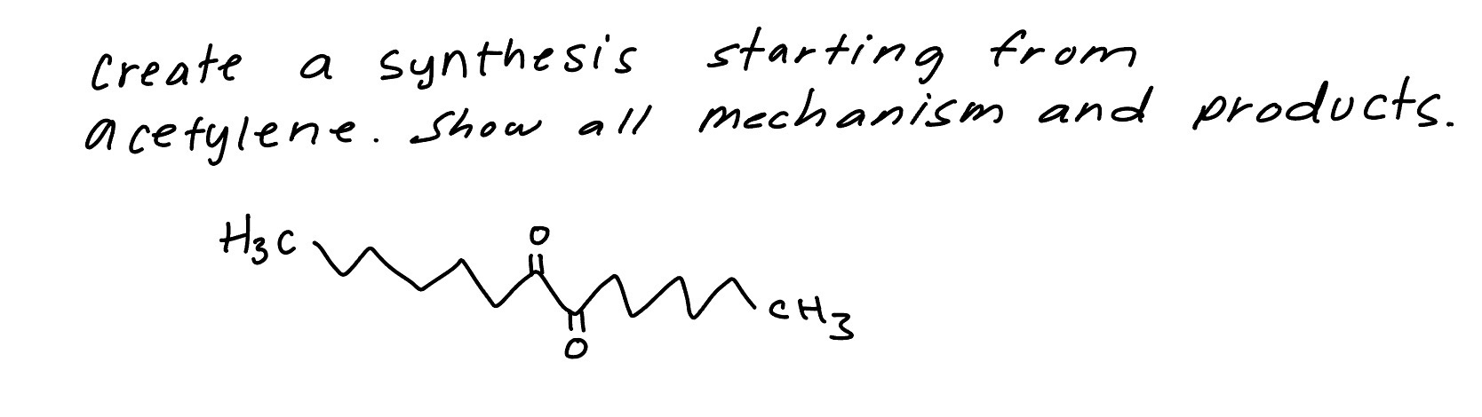 Solved Create a synthesis starting from acetylene. Show all | Chegg.com