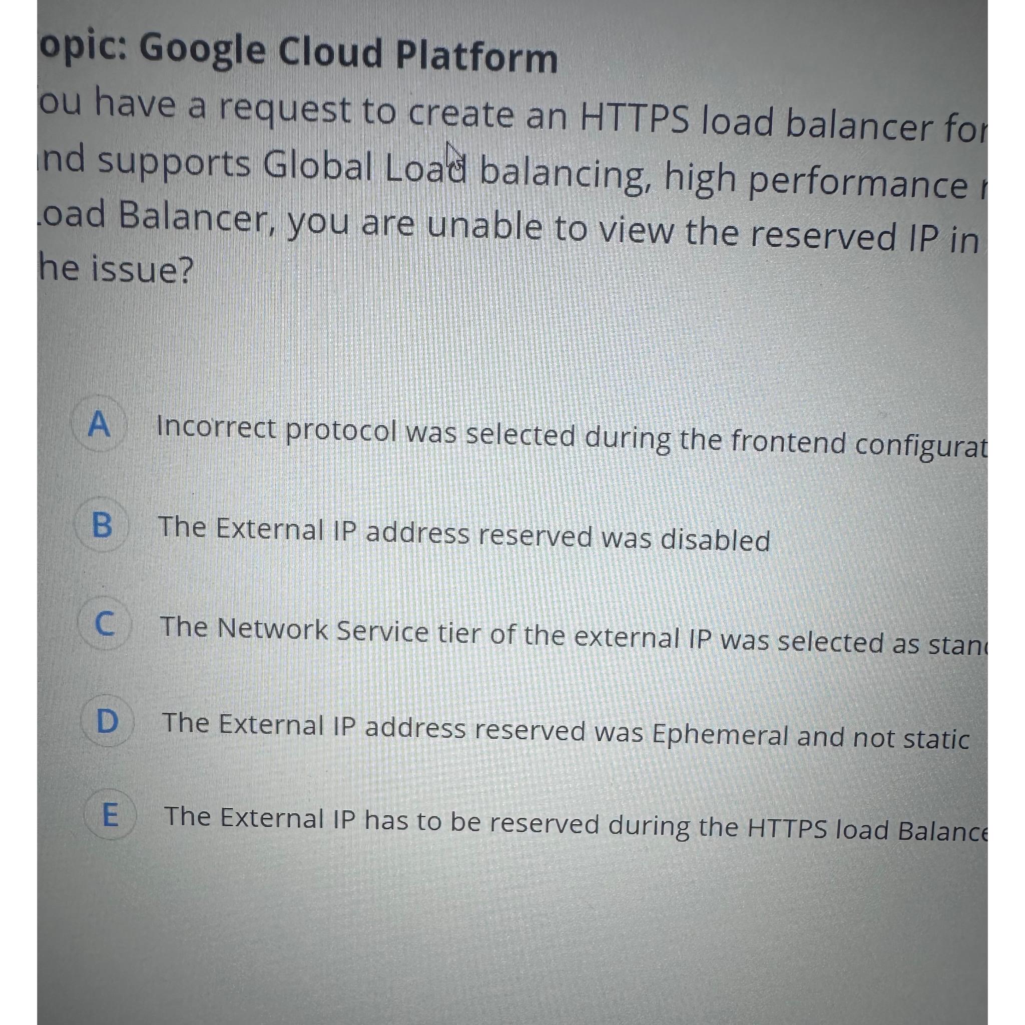 Solved opic: Google Cloud Platform ou have a request to | Chegg.com