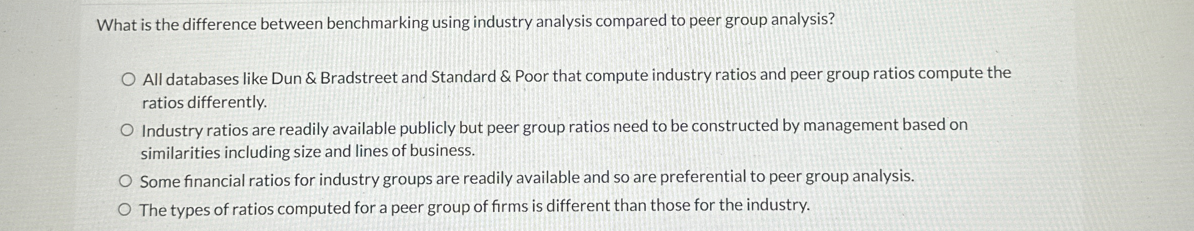 Solved What is the difference between benchmarking using | Chegg.com