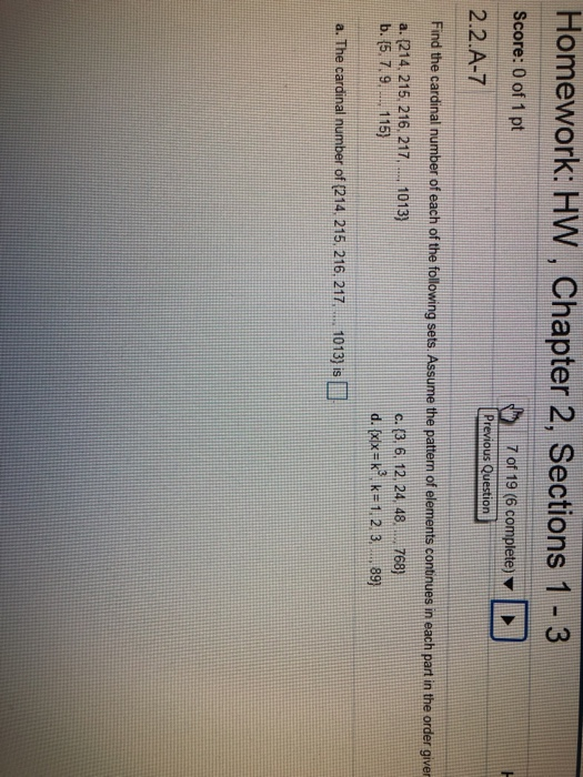 Solved Homework Hw Chapter 2 Sections 1 3 Score 0 Of
