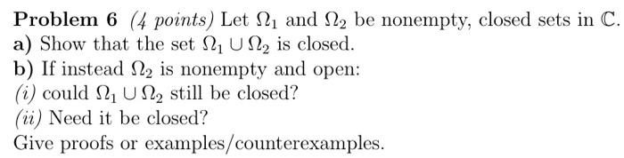 Solved Problem 6 (4 points) Let Ω1 and Ω2 be nonempty, | Chegg.com
