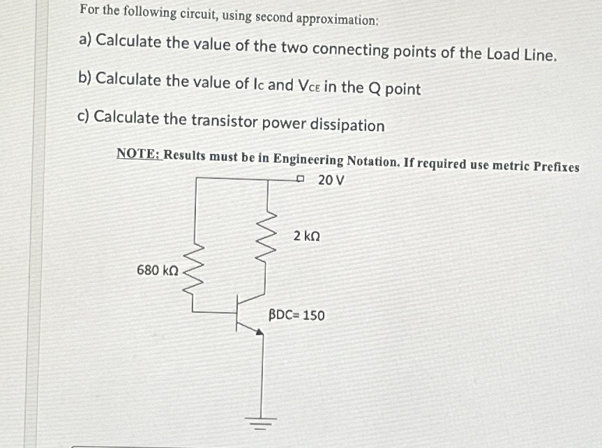 Solved For the following circuit, using second | Chegg.com